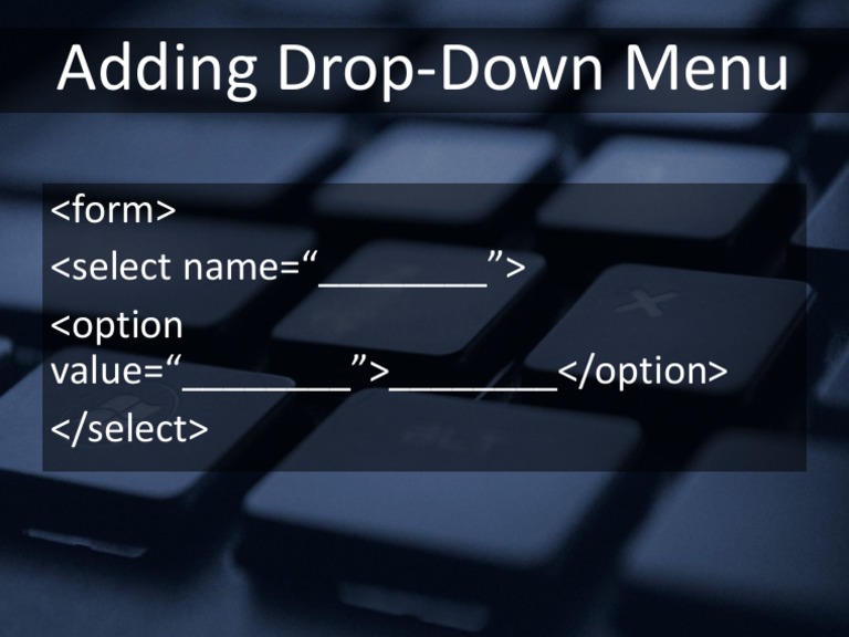 Adding Drop-Down Menu | PDF