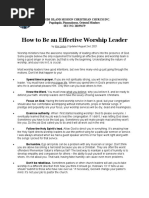 Worship Leader Hand Signals Guide | PDF