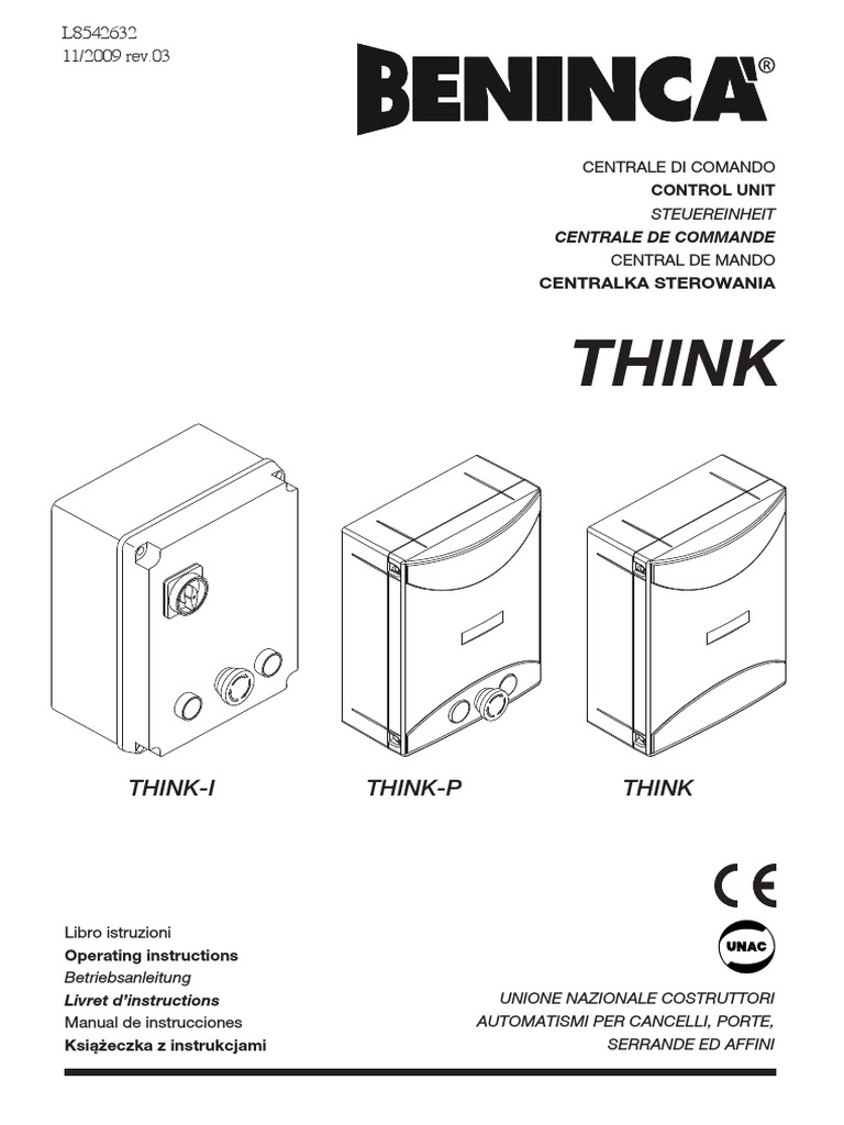 Beninca THINK Armoire Notice | PDF