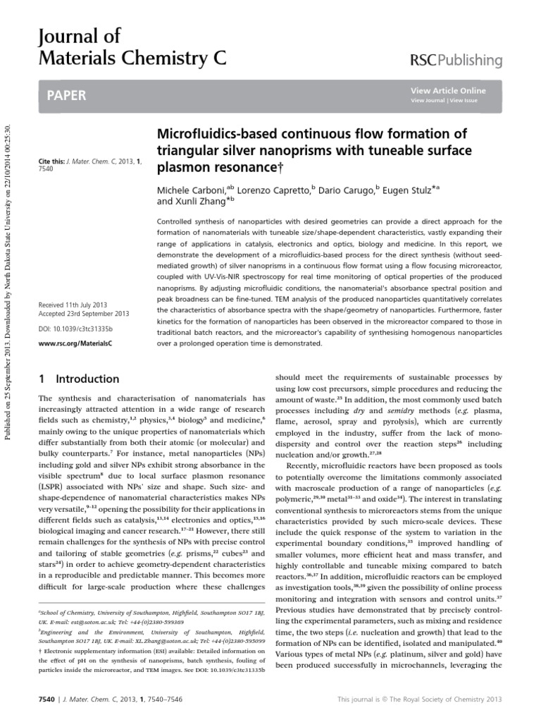 Carboni2013 - Microfluidics-Based Continuous Flow Formation of | PDF ...