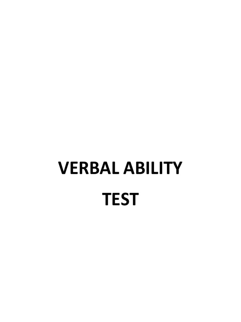 Verbal Ability Test | PDF