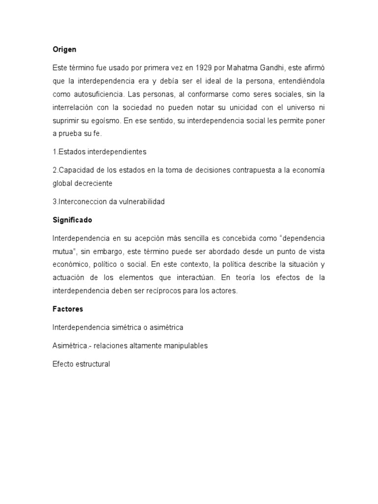 Interdependencia Global | PDF | Política