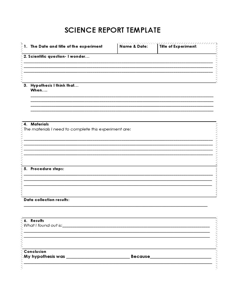 Science Experiment Report Template | PDF | Computers