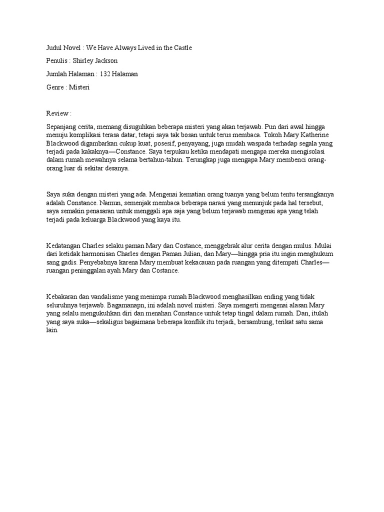 We Have Always Live in The Castle | PDF