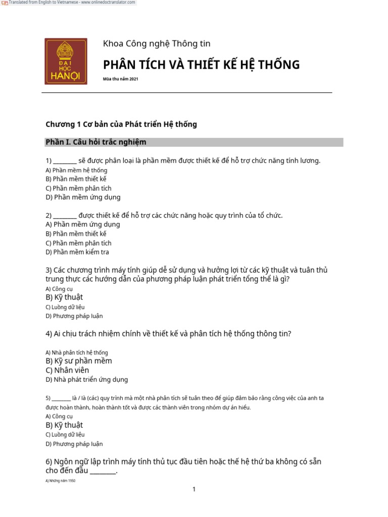 CH01 Tutorial Student - En.vi | PDF