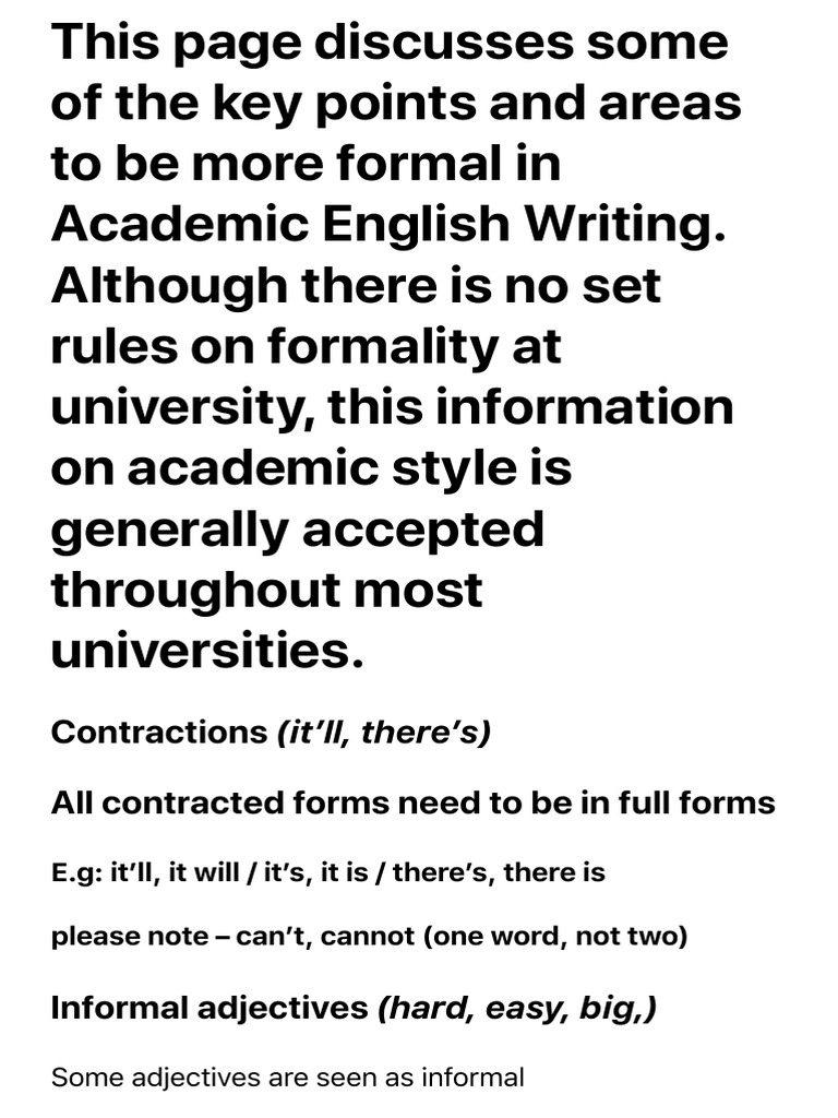 Formal Academic Writing Guidelines | PDF | English Language | Phrase
