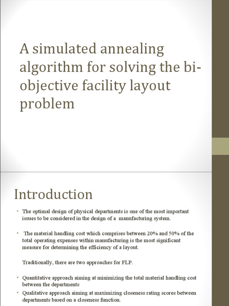 Facility Layout Presentation - Avinash | PDF | Mathematical ...