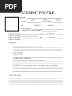 Student Profile Template | PDF