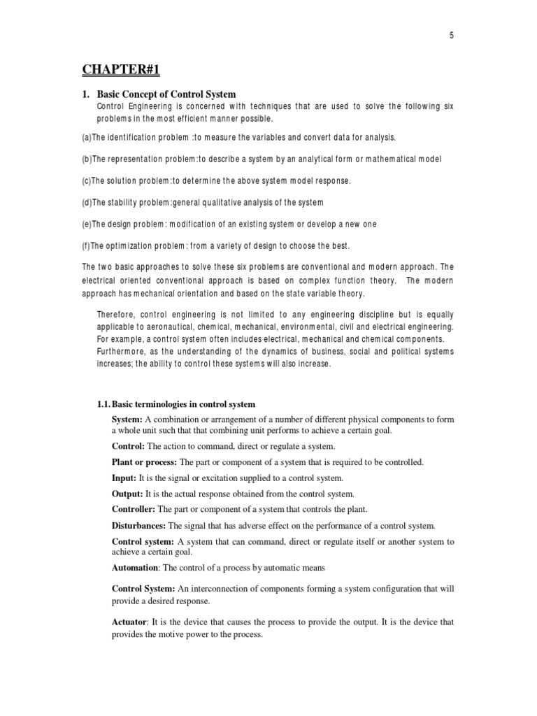 Chapter#1: 1. Basic Concept of Control System | PDF | Control Theory ...