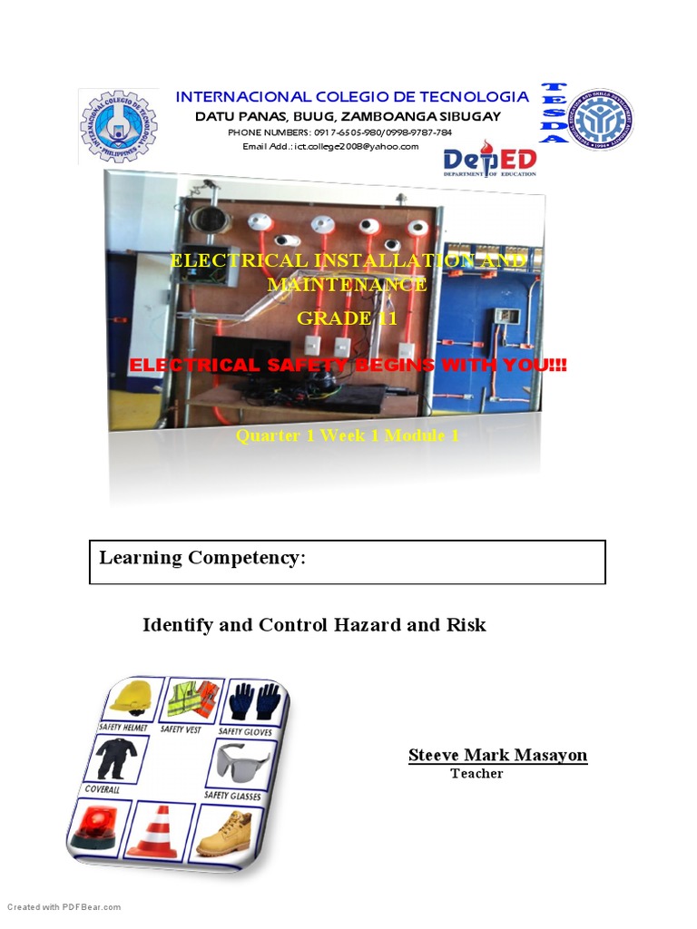 Electrical Installation and Maintenance Grade 11: Learning Competency ...