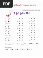 Note Value Worksheet | PDF | Musical Forms | Music Theory