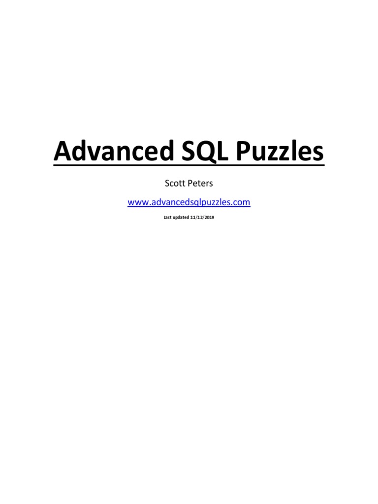 Advanced SQL Puzzles | PDF | Computing | Data Management