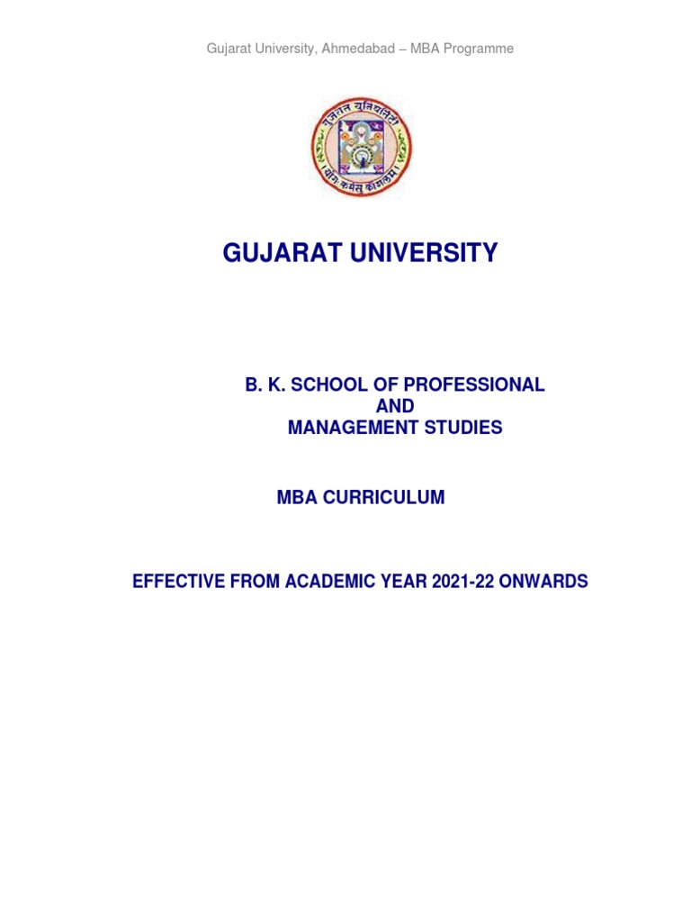 Revised MBA Syllabus - 2021 Onwards | PDF | Course Credit | Master Of ...