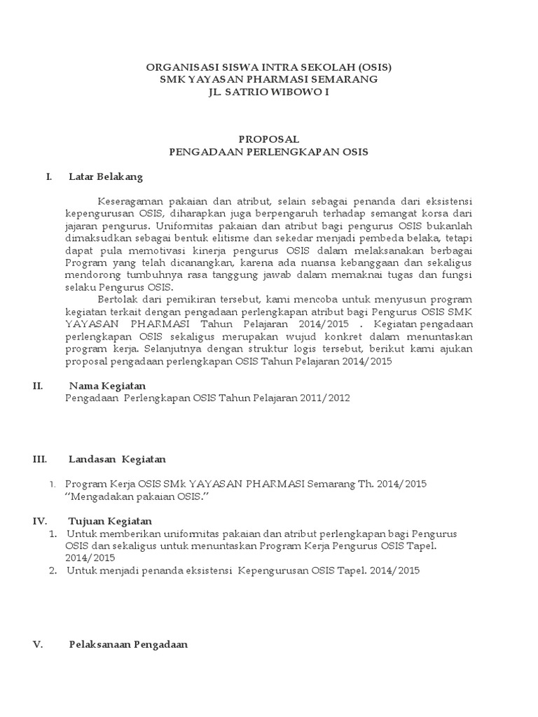 Seragam Osis Proposal | PDF
