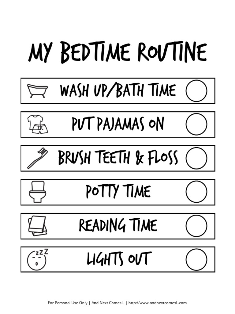 Bedtime Routine Printable | PDF