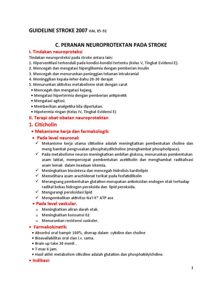 Guideline Stroke 2007 Neuroprotektan | PDF