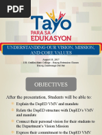 DEPED Mission Vision Core Values | PDF | Philippines | Learning