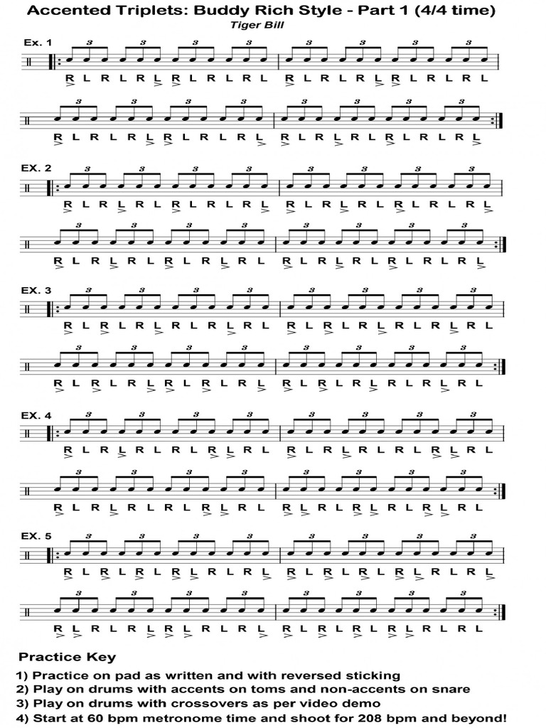 Buddy Rich Triplet Exercise | PDF