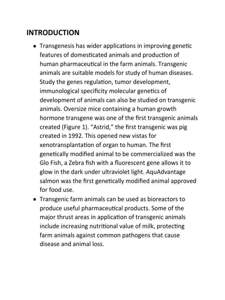 Transgenic Animals Project | PDF | Genetically Modified Organism ...