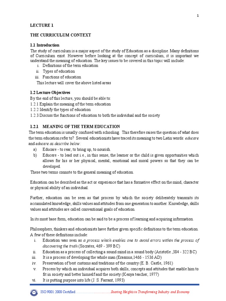 Lect 1. Emp201 | PDF | Learning | Curriculum