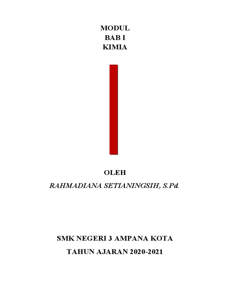 MODUL Kimia Bab 1 Materi Oke. | PDF