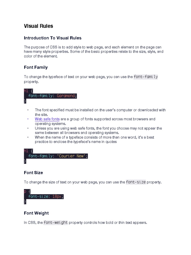 Visual Rules | PDF | Typefaces | World Wide Web