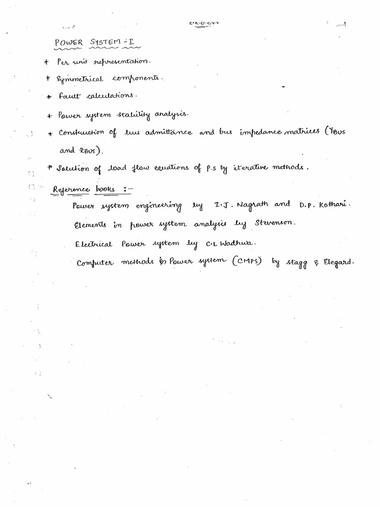 Power Systems 1 (Seshaiah Sir) | PDF