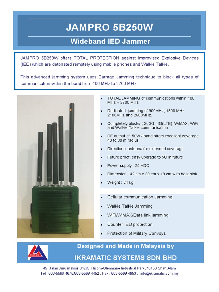 IED Jammer Brochure (25-Nov-19) Draft | PDF | Antenna (Radio) | 4 G