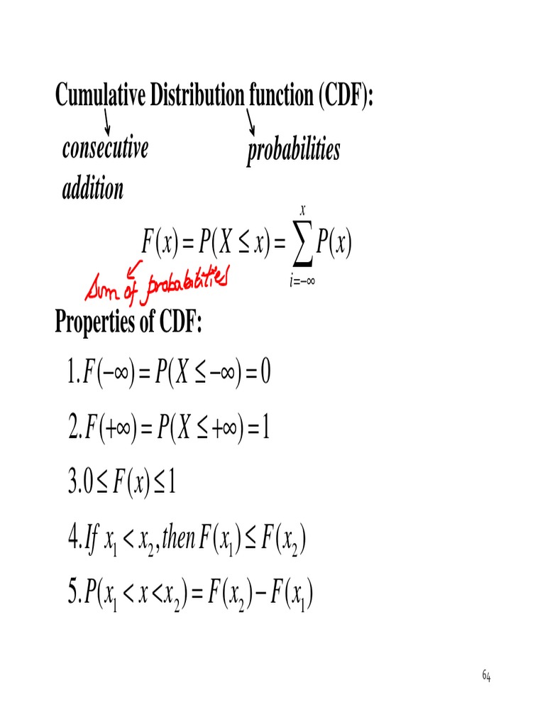 Unit-I 4. Cumulative Distribution Function (CDF) | Download Free PDF ...