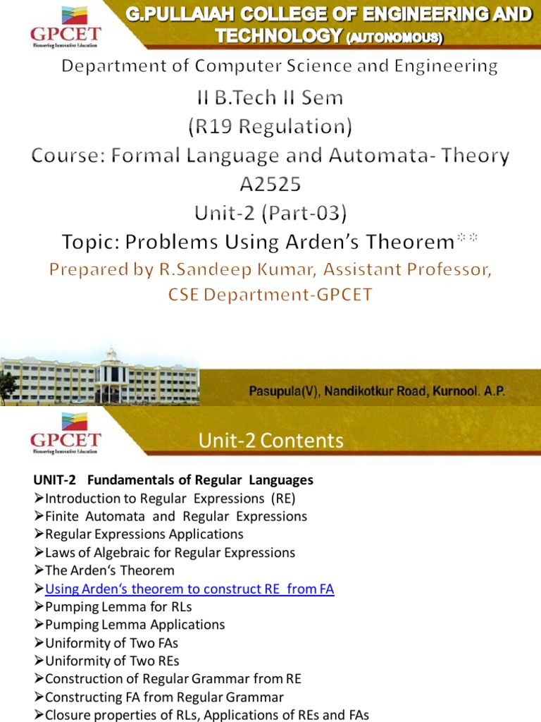 Arden's Theorem in Regular Expressions | PDF | Regular Expression ...