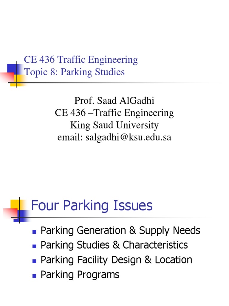 08 - Parking Studies | PDF | Parking | Transport