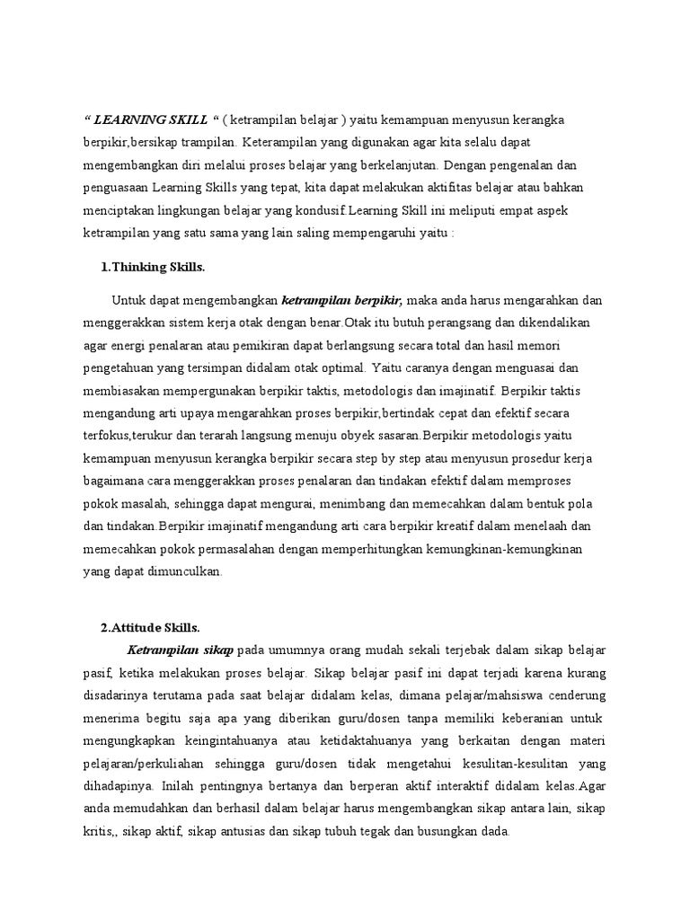 Learning Skill | PDF