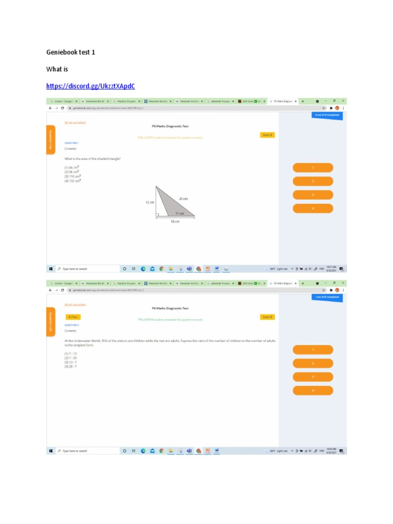 Geniebook Test 1 | PDF