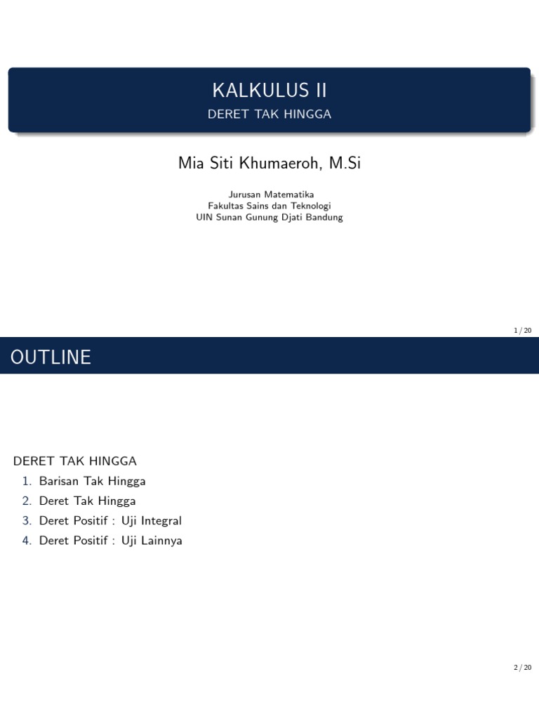 Deret Tak Hingga (Part1) | PDF