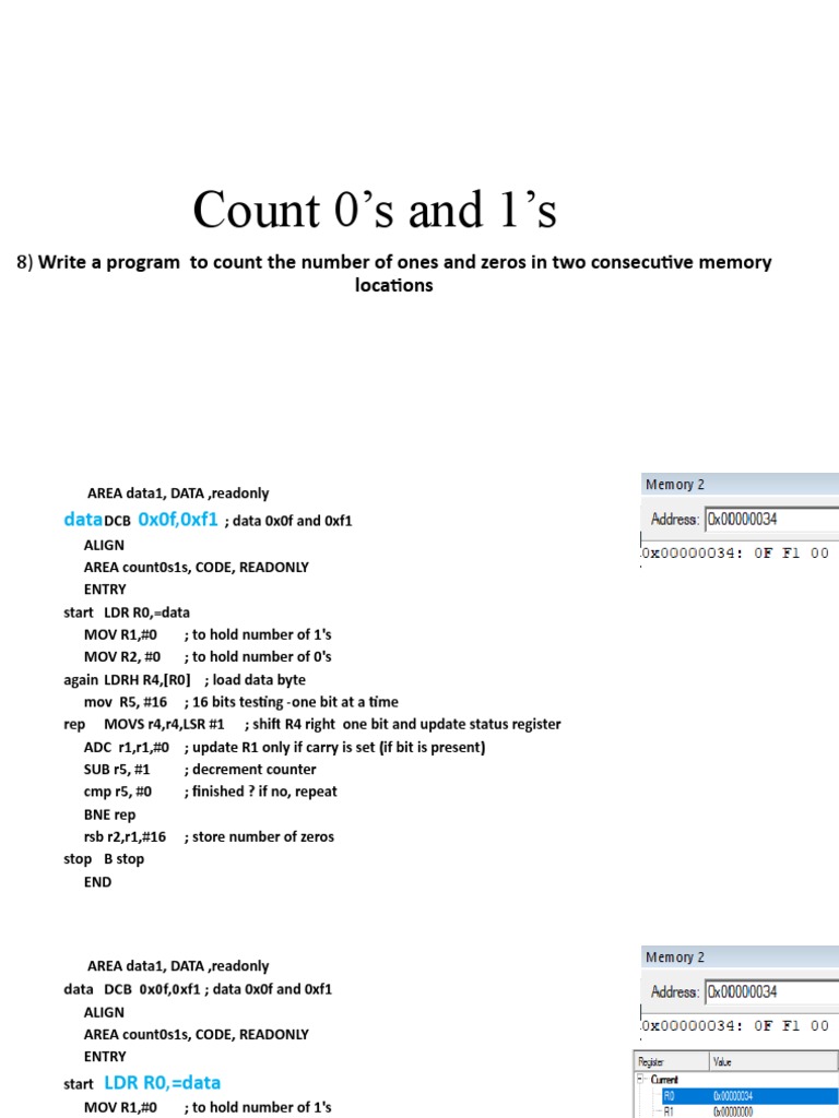 Part A 8 - Lab Program 8 - CountZerosOnes | PDF | Bit | Computing