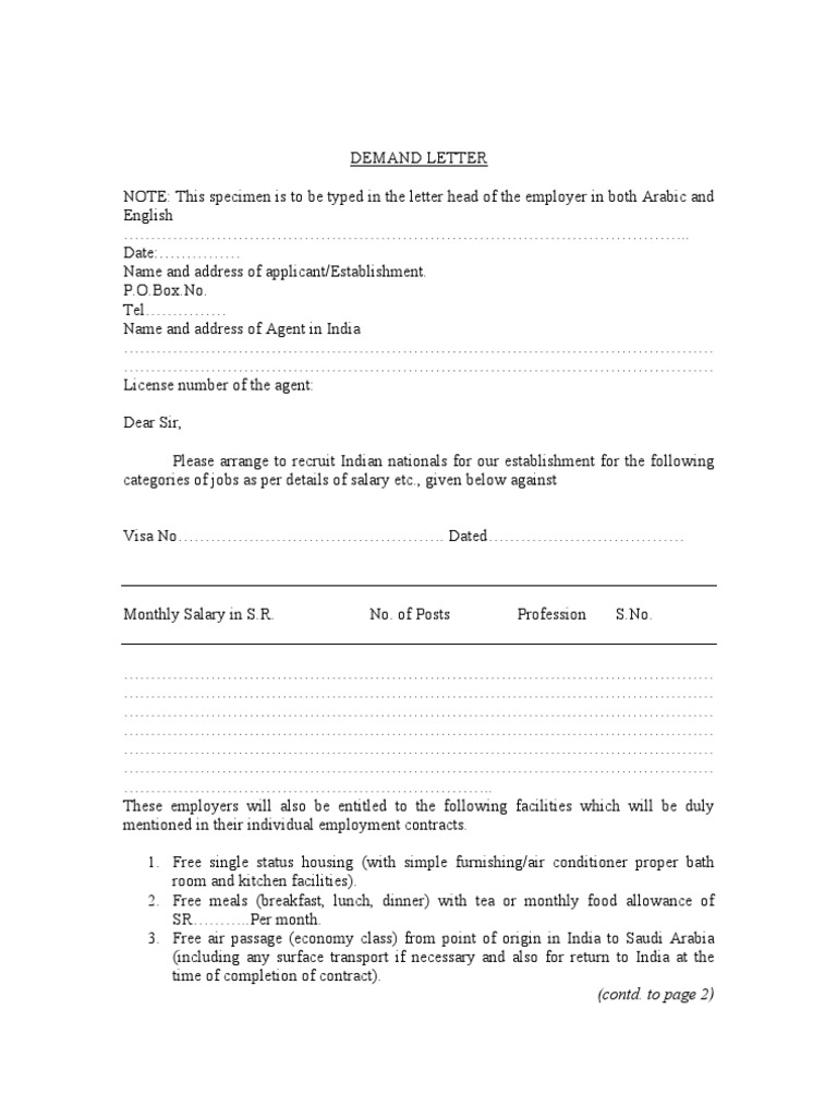 Demand Letter | PDF | Labor | Employment