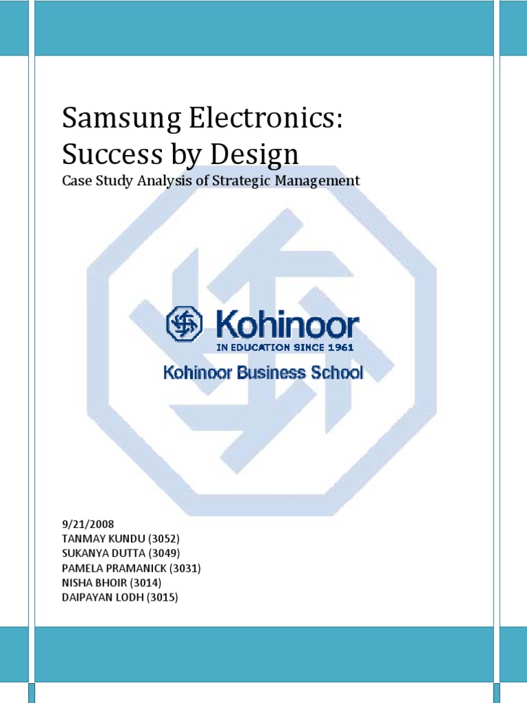 Samsung Electronics Design Strategy Case Study | PDF | Samsung ...