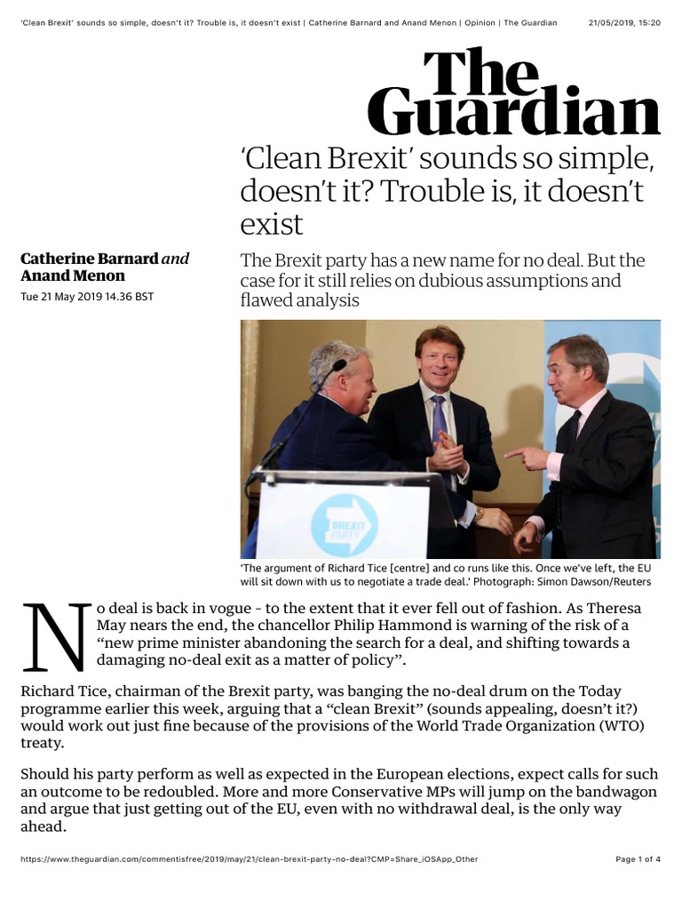 Clean Brexit' Sounds So Simple, Doesn't It? Trouble Is, It Doesn't ... Clean Brexit' Sounds So Simple, Doesn't It? Trouble Is, It Doesn't ...