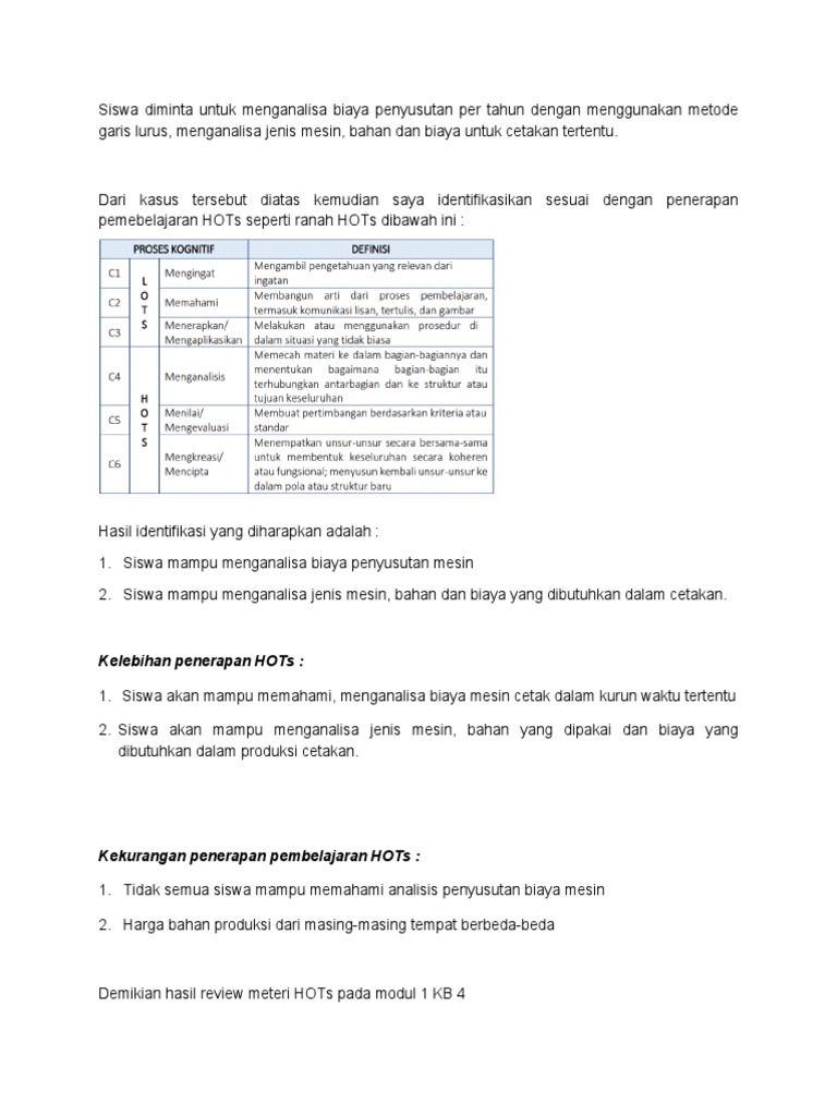 Review Materi HOTs Modul 6 | PDF
