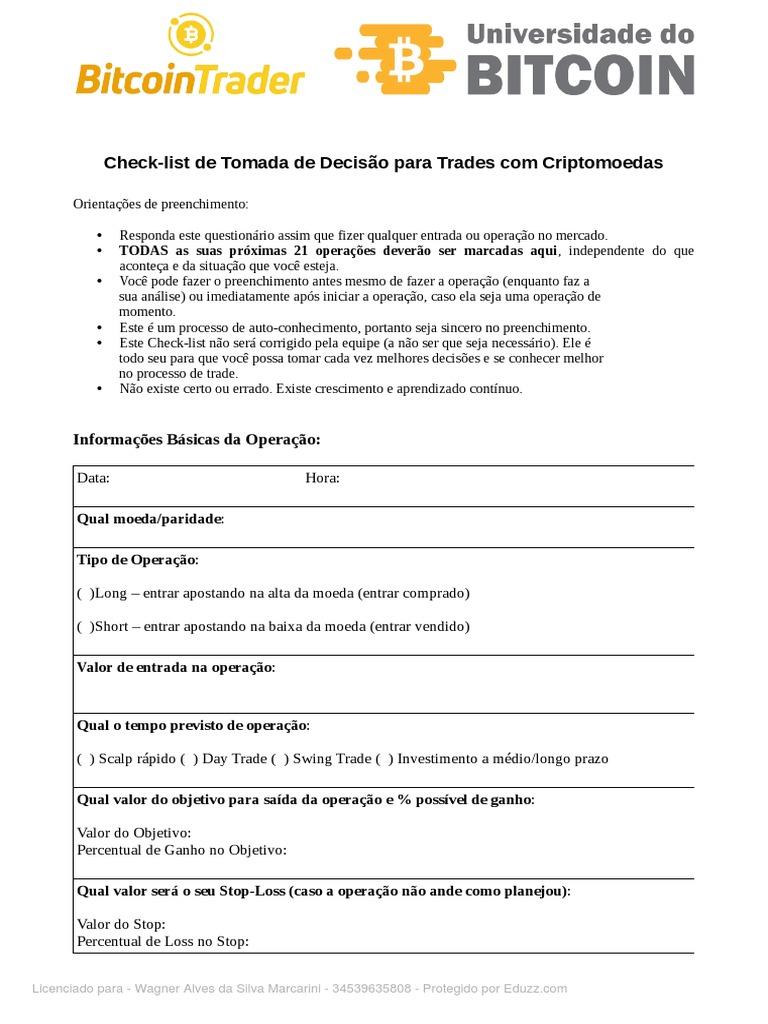 Check List de Operacoes em Trade | PDF | Mercado (economia)