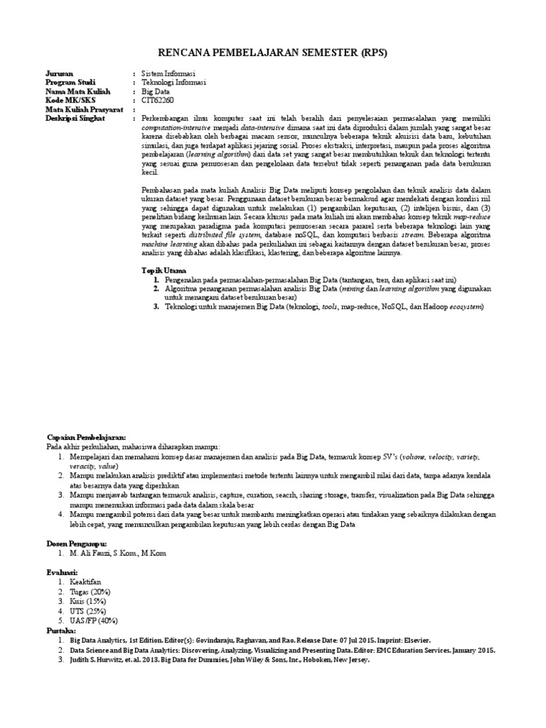 Analisis Big Data: Konsep dan Teknik | PDF | Komputer