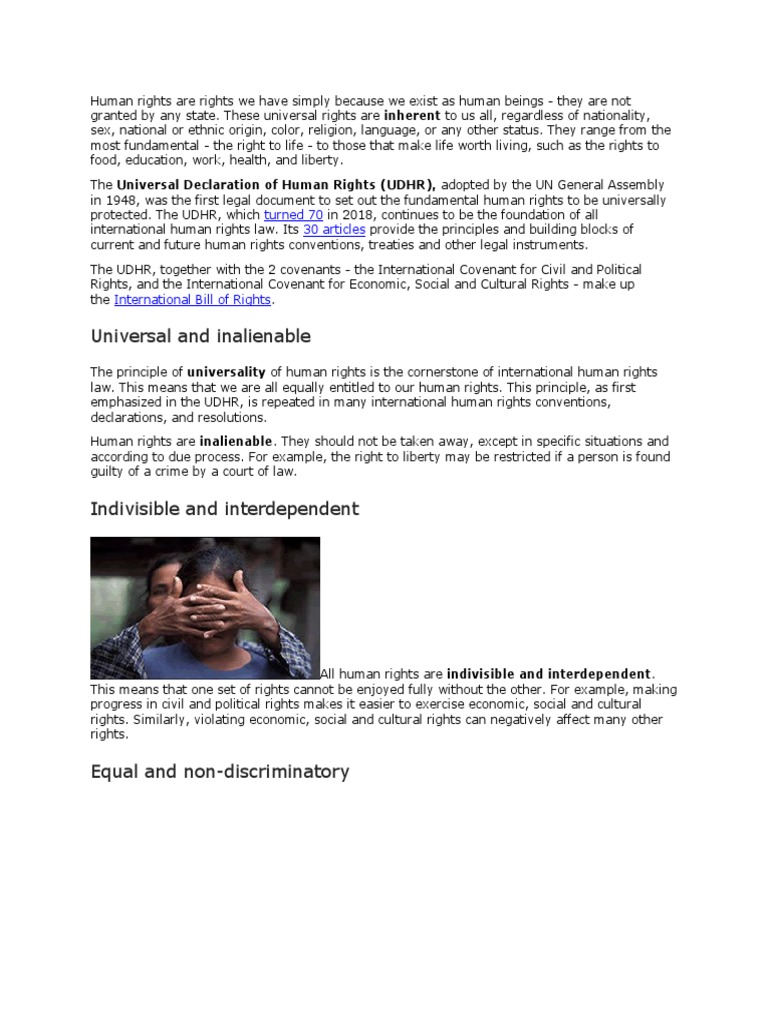 Universal and Inalienable: Turned 70 30 Articles | PDF | Human Rights ...