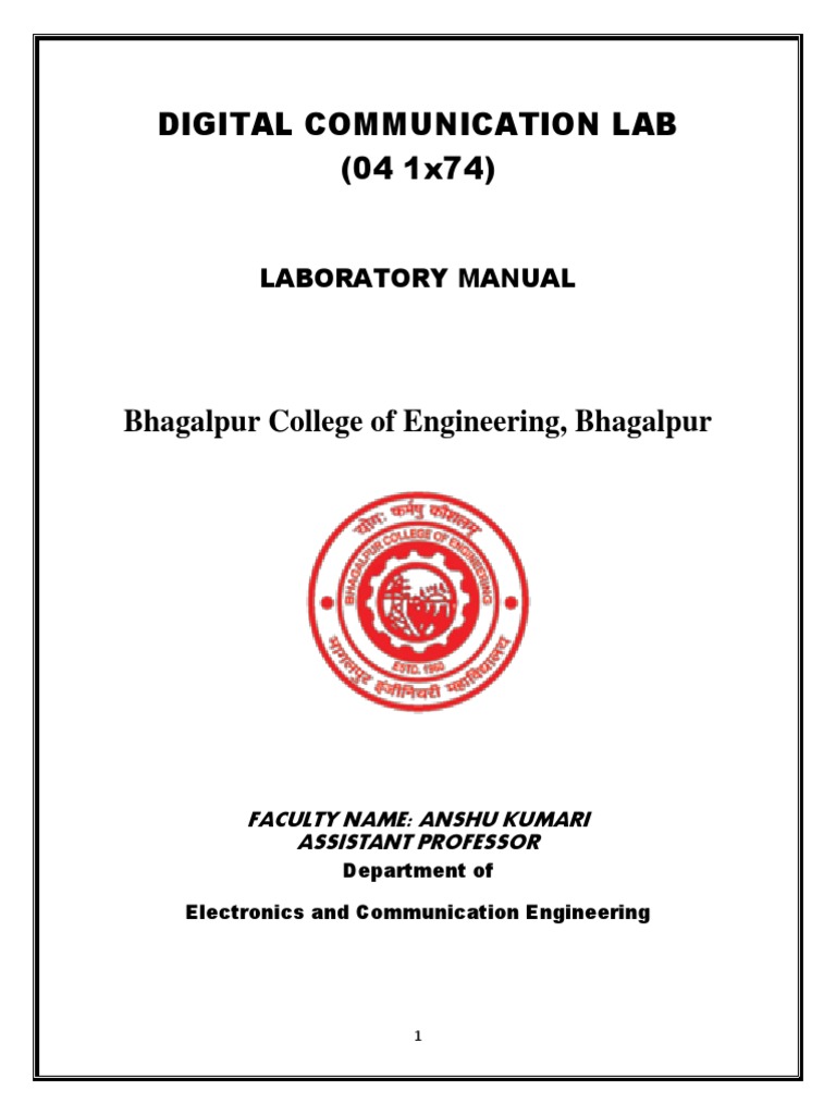 Digital Communication Lab Manual | PDF | Modulation | Sampling (Signal ...