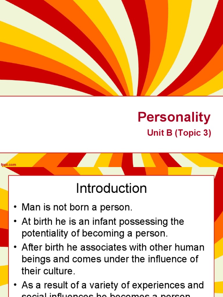Personality: Unit B (Topic 3) | PDF | Id | Extraversion And Introversion