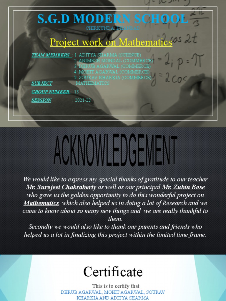 S.G.D Modern School: Project Work On Mathematics | PDF | Trigonometry ...