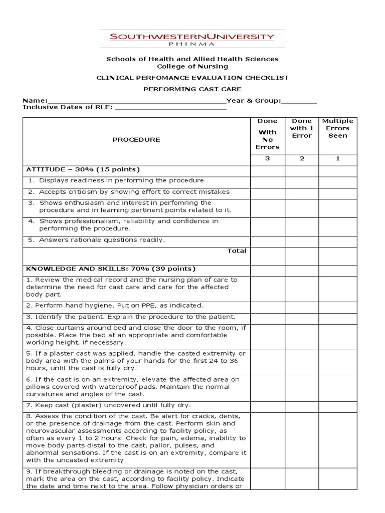 Cast Care | PDF | Nursing | Patient