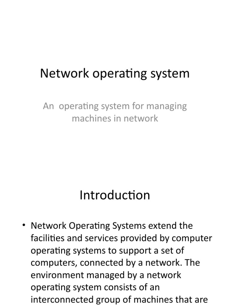 Network Operating System | PDF | Operating System | Computing And ...