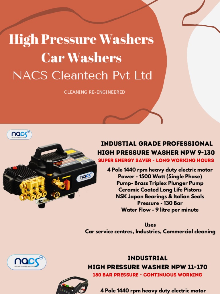 High Pressure Washers Car Washers: NACS Cleantech PVT LTD | Download ...