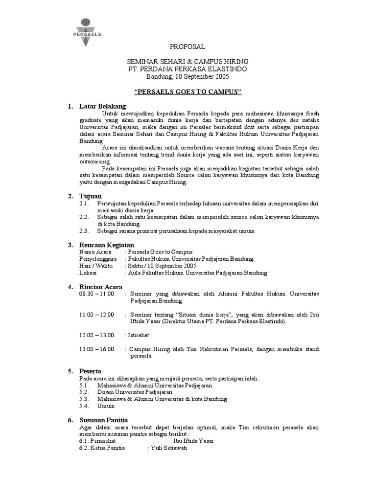 Persaels Goes to Campus: Seminar & Hiring | PDF