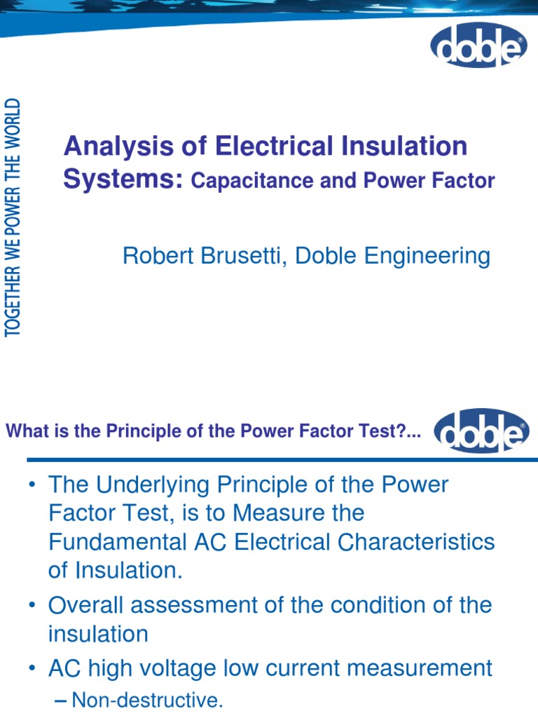 Electrical Insulation: Capacitance & Power Factor | PDF | Capacitor ...